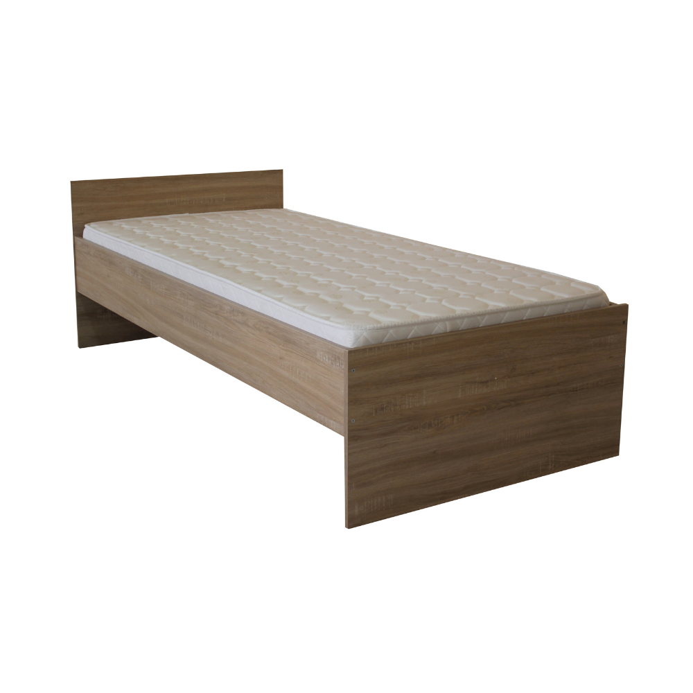 Pat de o persoana Transilvan, Econova, Pal Melaminat, 90x200 cm, Stejar ...