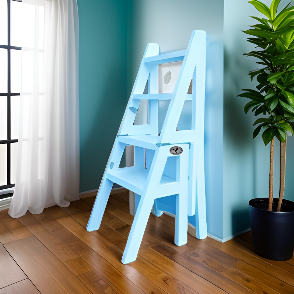 Scaun si Scara, 2 in 1, Duplex, Lemn Masiv, Step Up, Transilvan, 90x42 ...