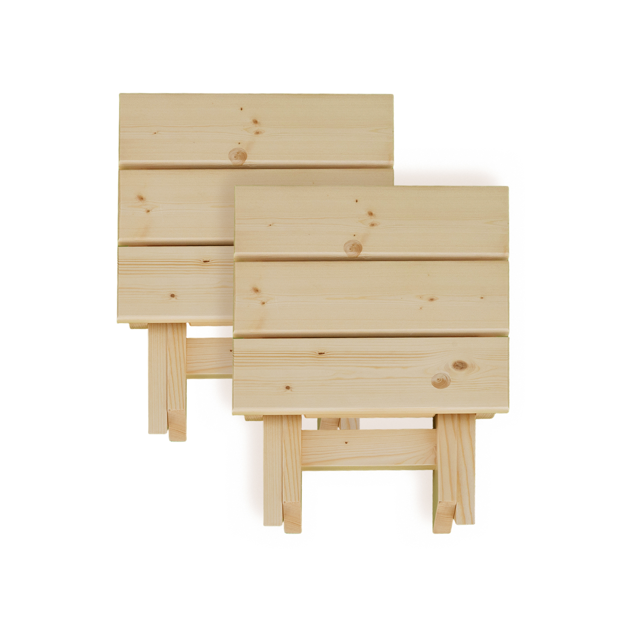 Set 2 Scaune Pliante Montana, Transilvan, Lemn Masiv, 36x36x42 cm, Lacuit