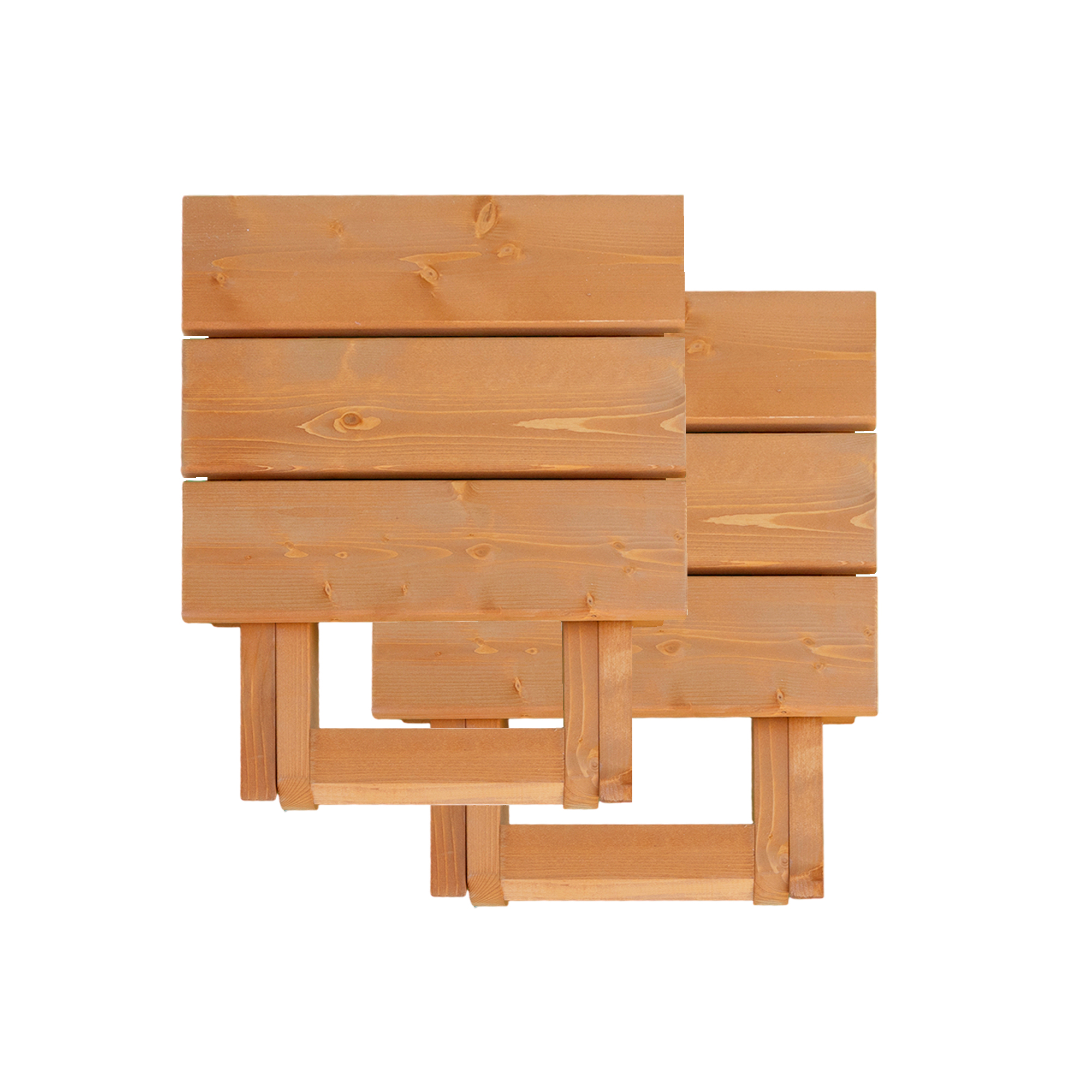 Set 2 Scaune Pliante Montana, Transilvan, Lemn Masiv, 36x36x42 cm, Maro