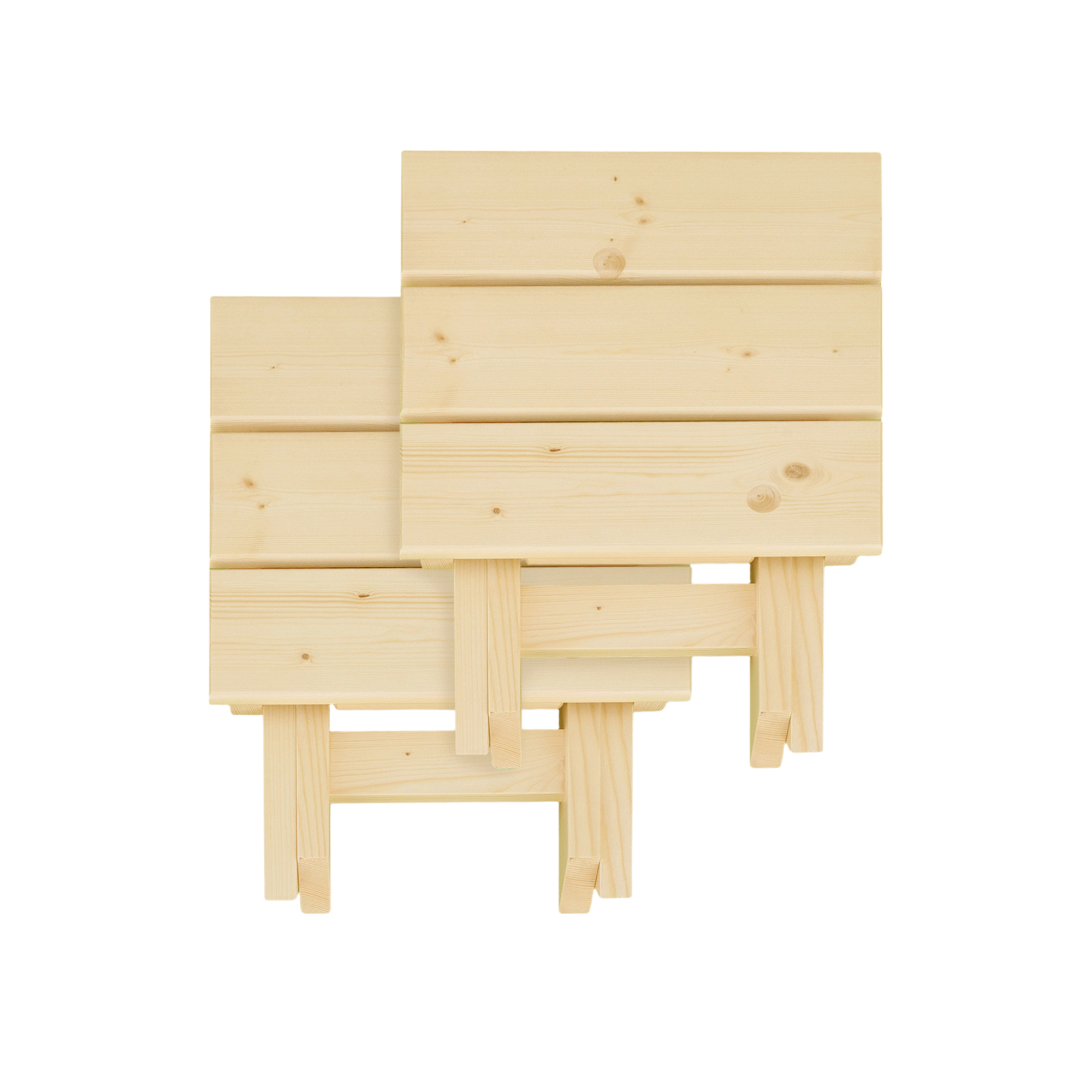 Set 2 Scaune Pliante Montana, Transilvan, Lemn Masiv, 36x36x42 cm, Natur