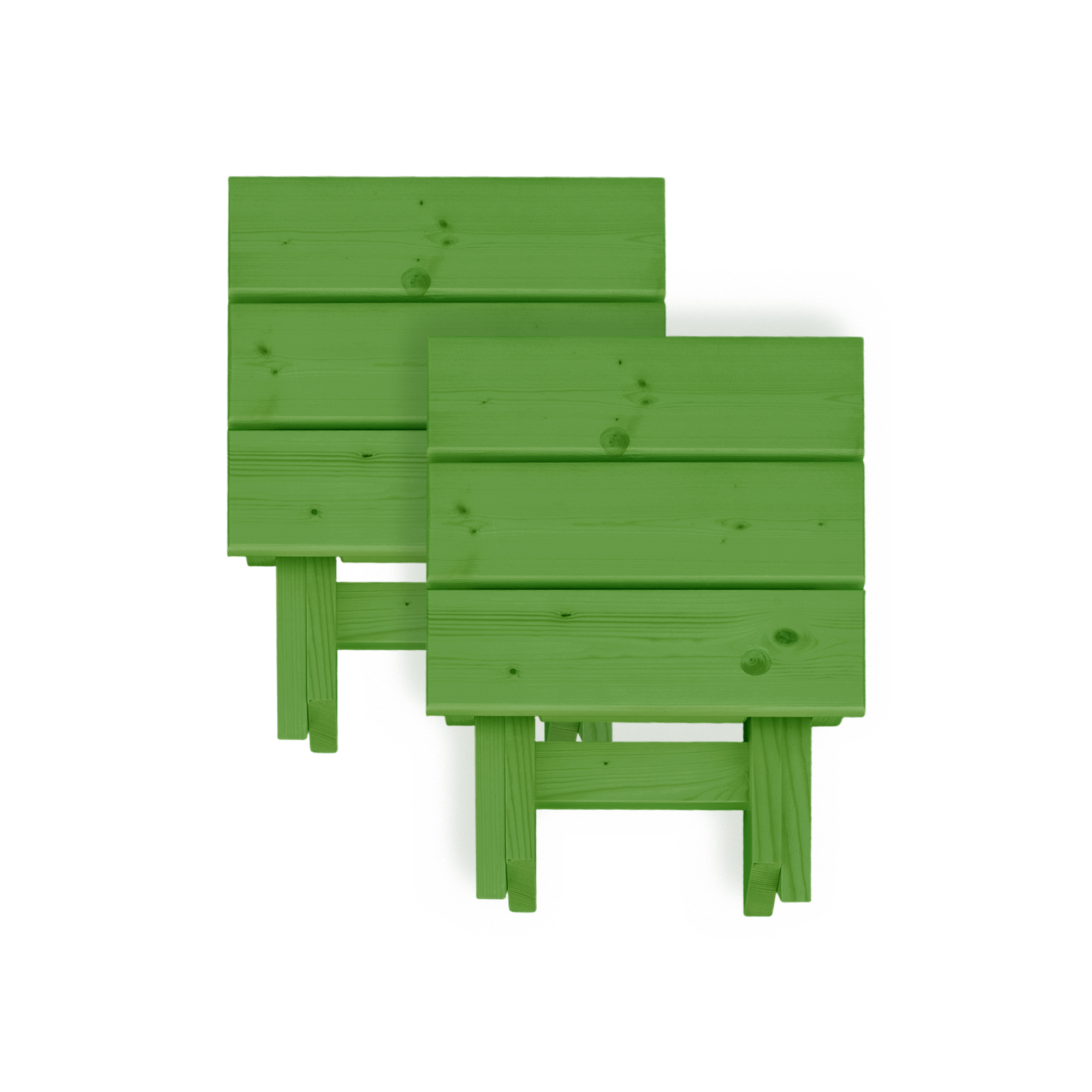 Set 2 Scaune Pliante Montana, Transilvan, Lemn Masiv, 36x36x42 cm, Verde
