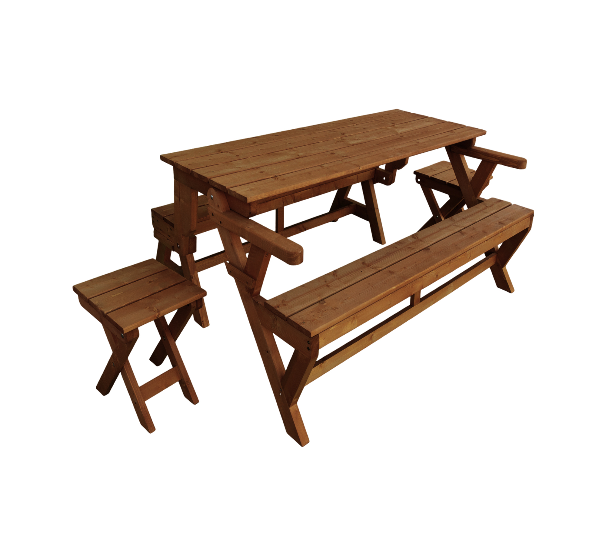 Set Banca Transformabila in Masa Picnic si 2 Scaune Pliante Montana, 2 ...