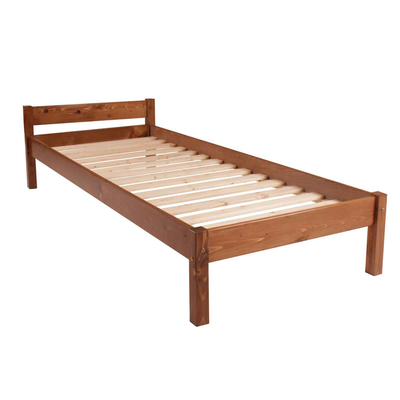 Pat de o persoana Transilvan, Sally, Lemn Masiv, Model 2/1, 90x200 cm, Nuc